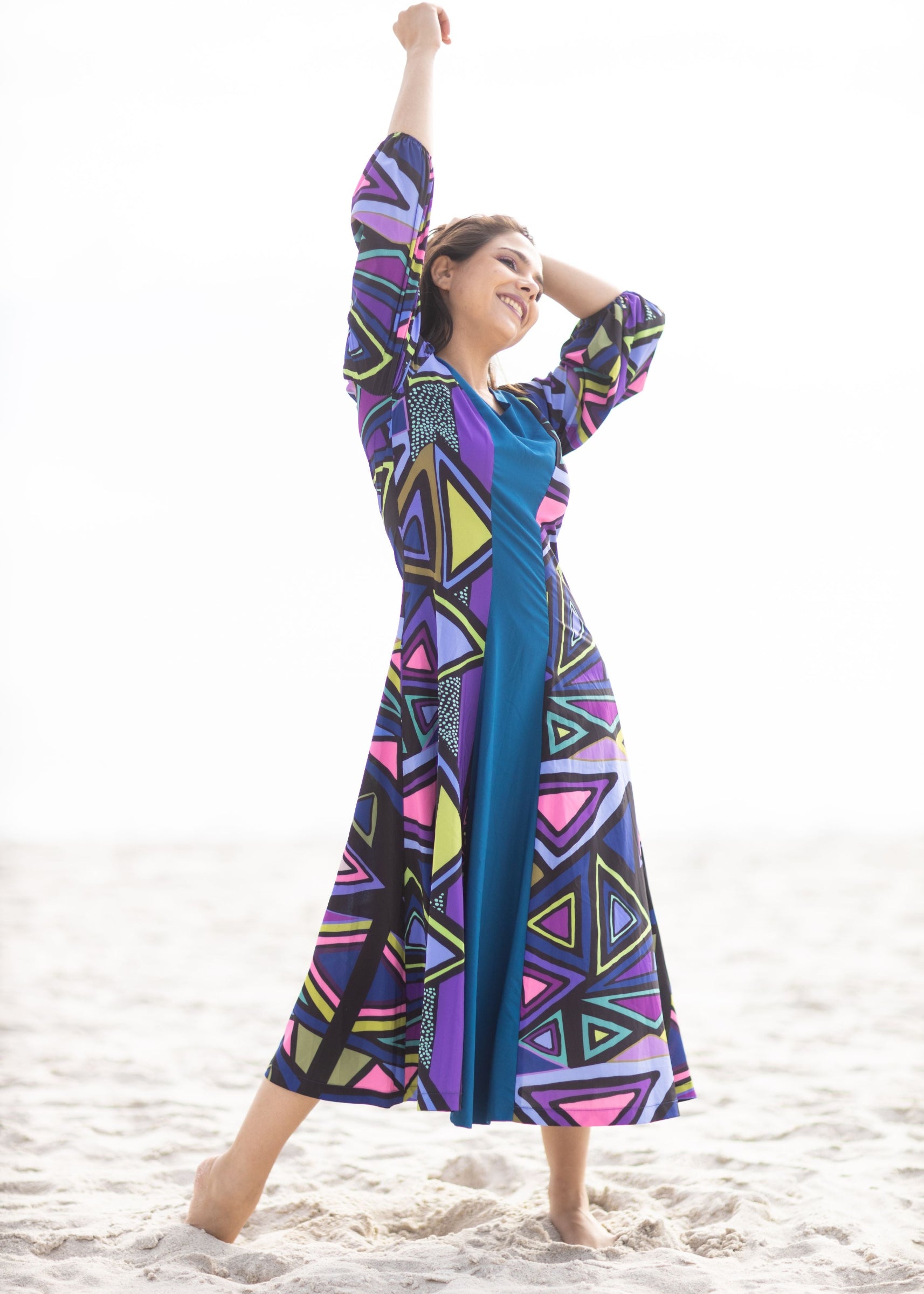 Blue Panel Dress | Women's Dresses | KAHINDO